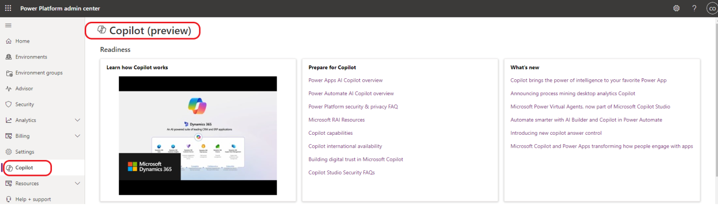 Introducing the Manage Copilot (preview) in Power Platform admin center ...